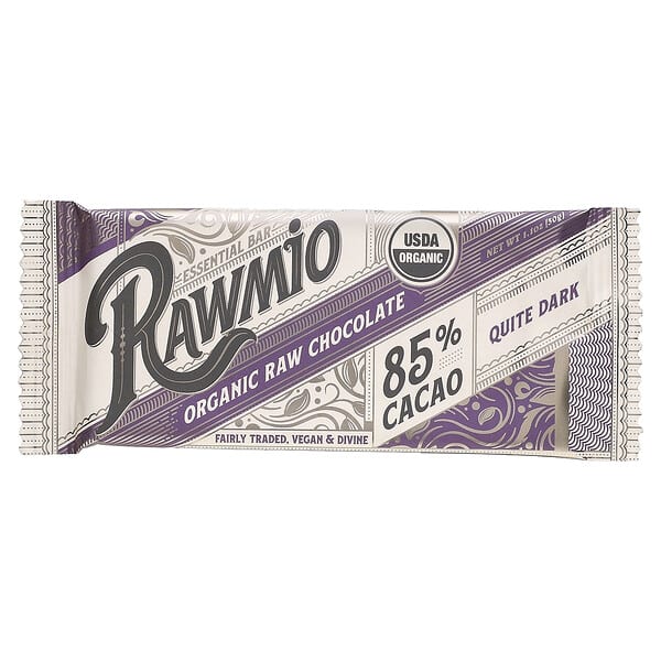 Rawmio, Essential Bar, Organic Raw Chocolate, 85% Cacao, Quite Dark, 1. ...