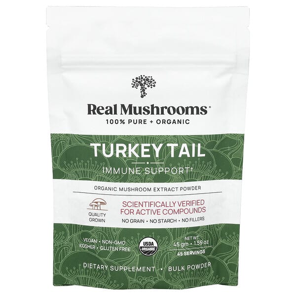 Real Mushrooms, Turkey Tail, Organic Mushroom Extract Powder, 1.59 oz ...