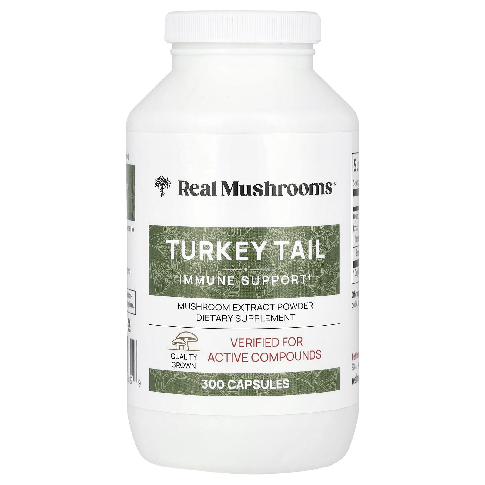 Real Mushrooms, Turkey Tail, Mushroom Extract Powder, 200 Capsules