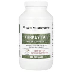 Real Mushrooms, Turkey Tail, Mushroom Extract Powder, 200 Capsules