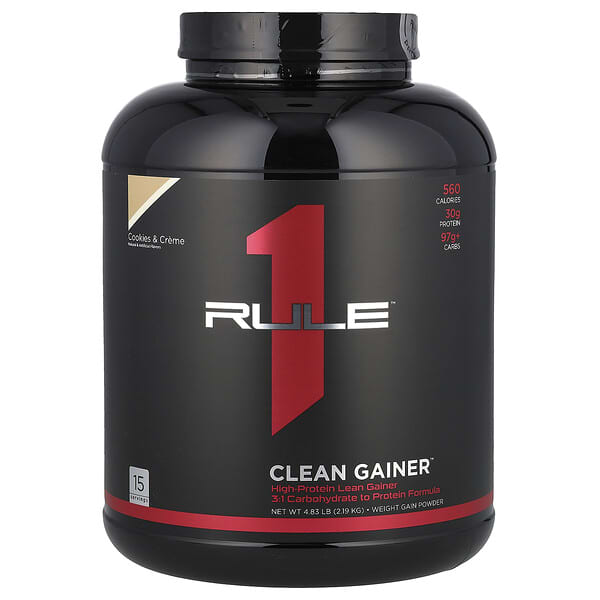 Rule One Proteins, Clean Gainer™, Cookies & Cream, 4.83 lb (2.19 kg)