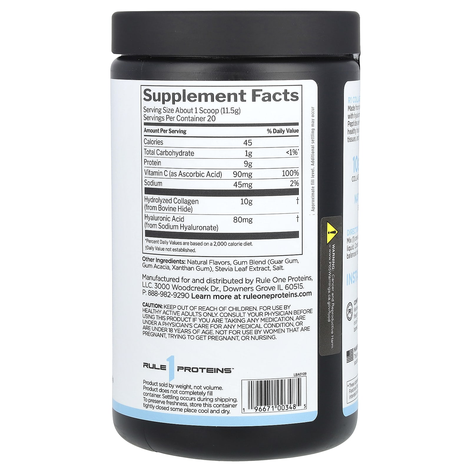 Rule One Proteins, Collagen Peptides + Vitamin C and Hyaluronic Acid ...