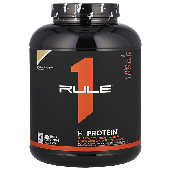 Rule One Proteins, R1 Protein Powder Drink Mix, Cookies & Creme, 5.03 ...