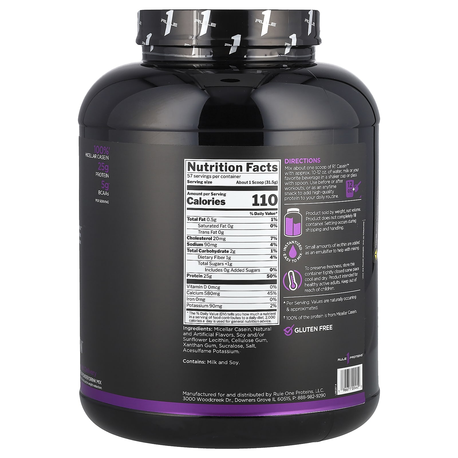 Rule One Proteins, R1 Casein, Protein Powder Drink Mix, Vanilla Creme ...