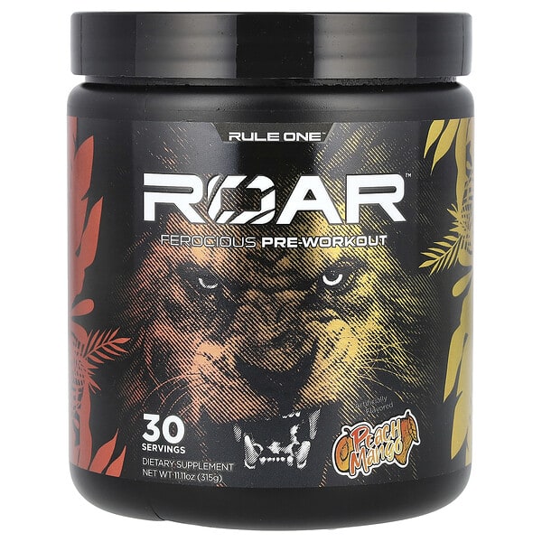 Rule One Proteins, Roar, Ferocious Pre-Workout, Peach Mango, 11.11 oz ...