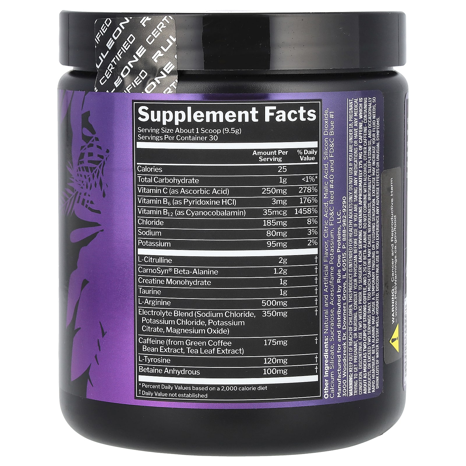 Rule One Proteins, ロアー、激しいプレワークアウト、ワイルドグレープ、285g（10.05オンス）