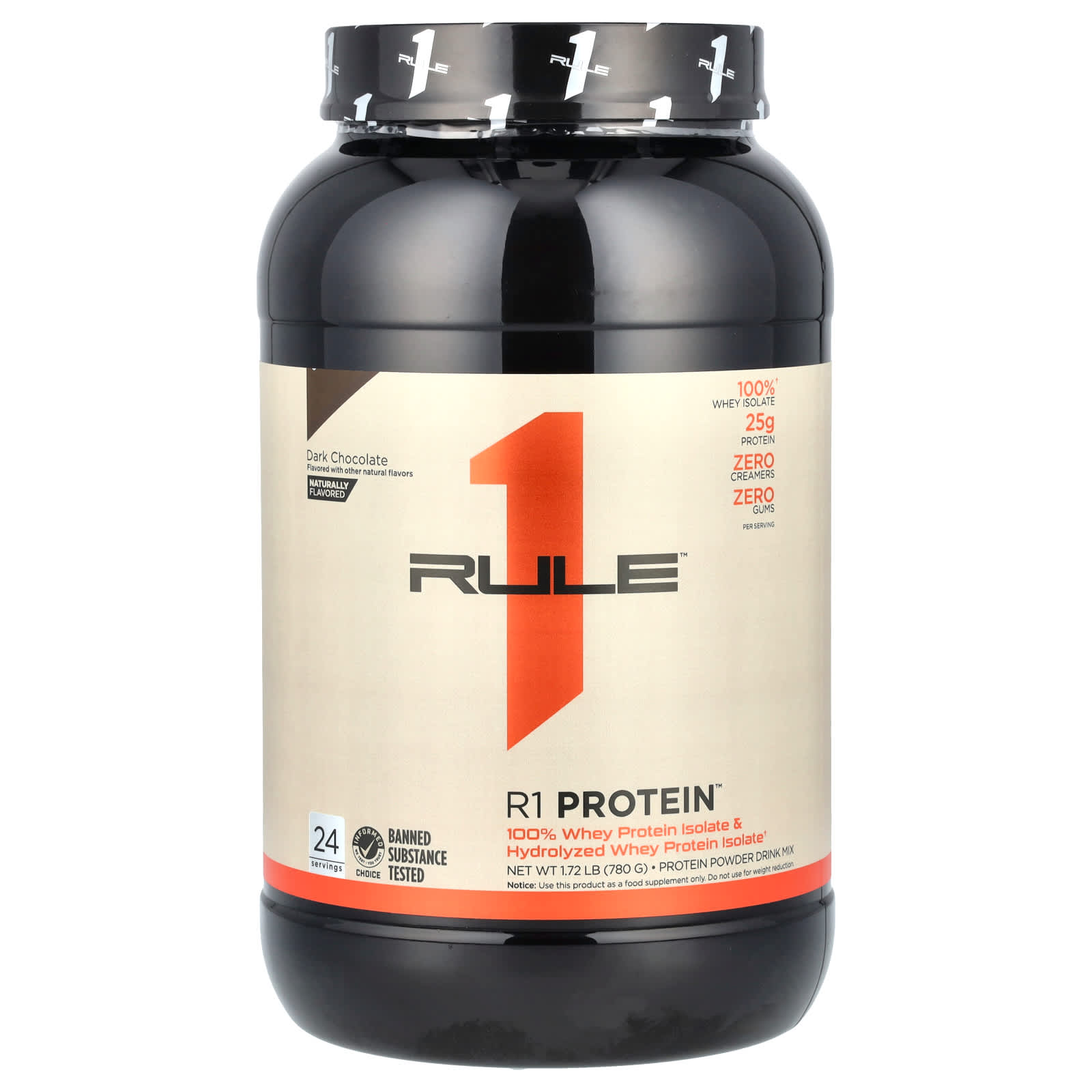 Rule One Proteins, R1 Protein Powder Drink Mix, Dark Chocolate, 1.72 lb ...