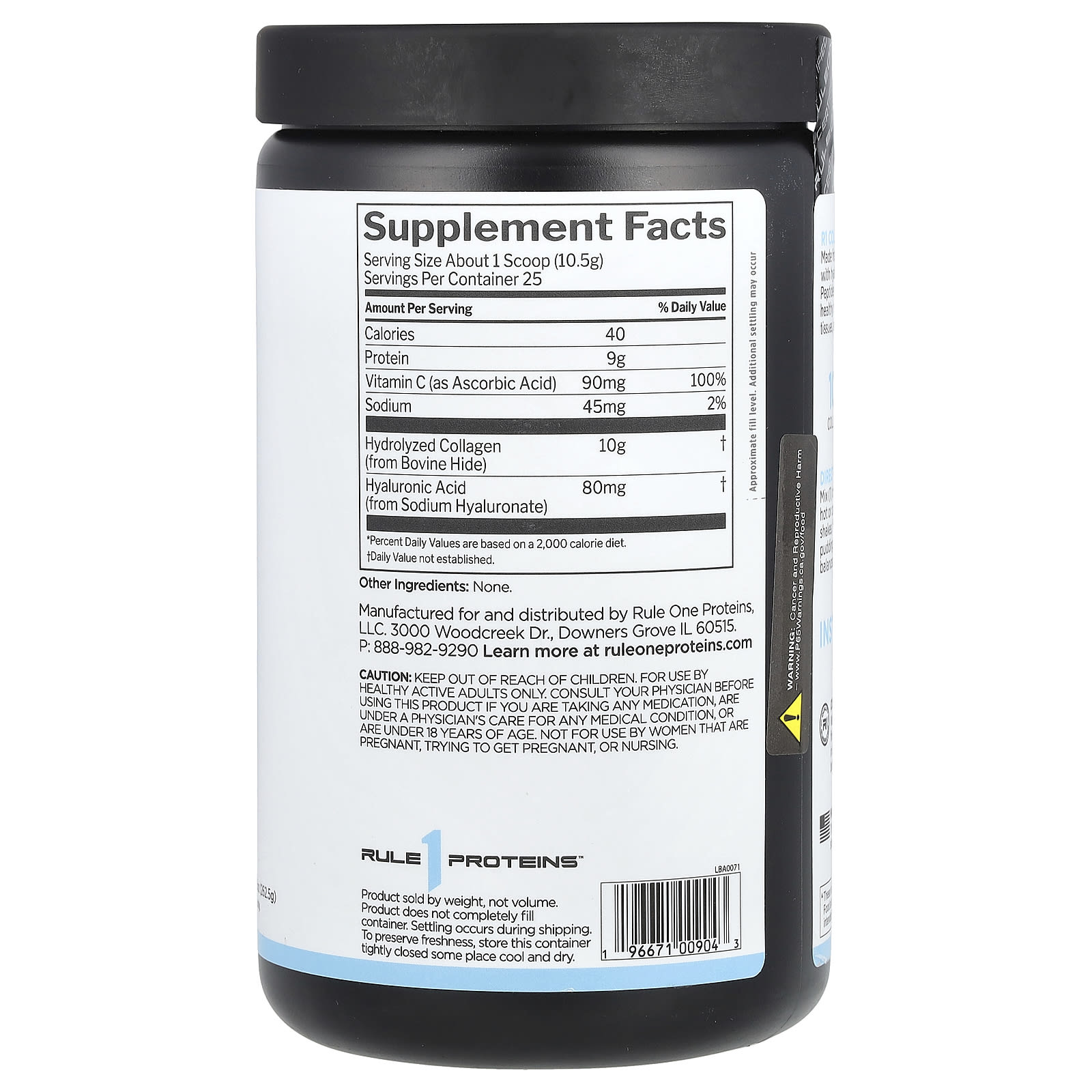 Rule One Proteins, Collagen Peptides + Vitamin C and Hyaluronic Acid ...