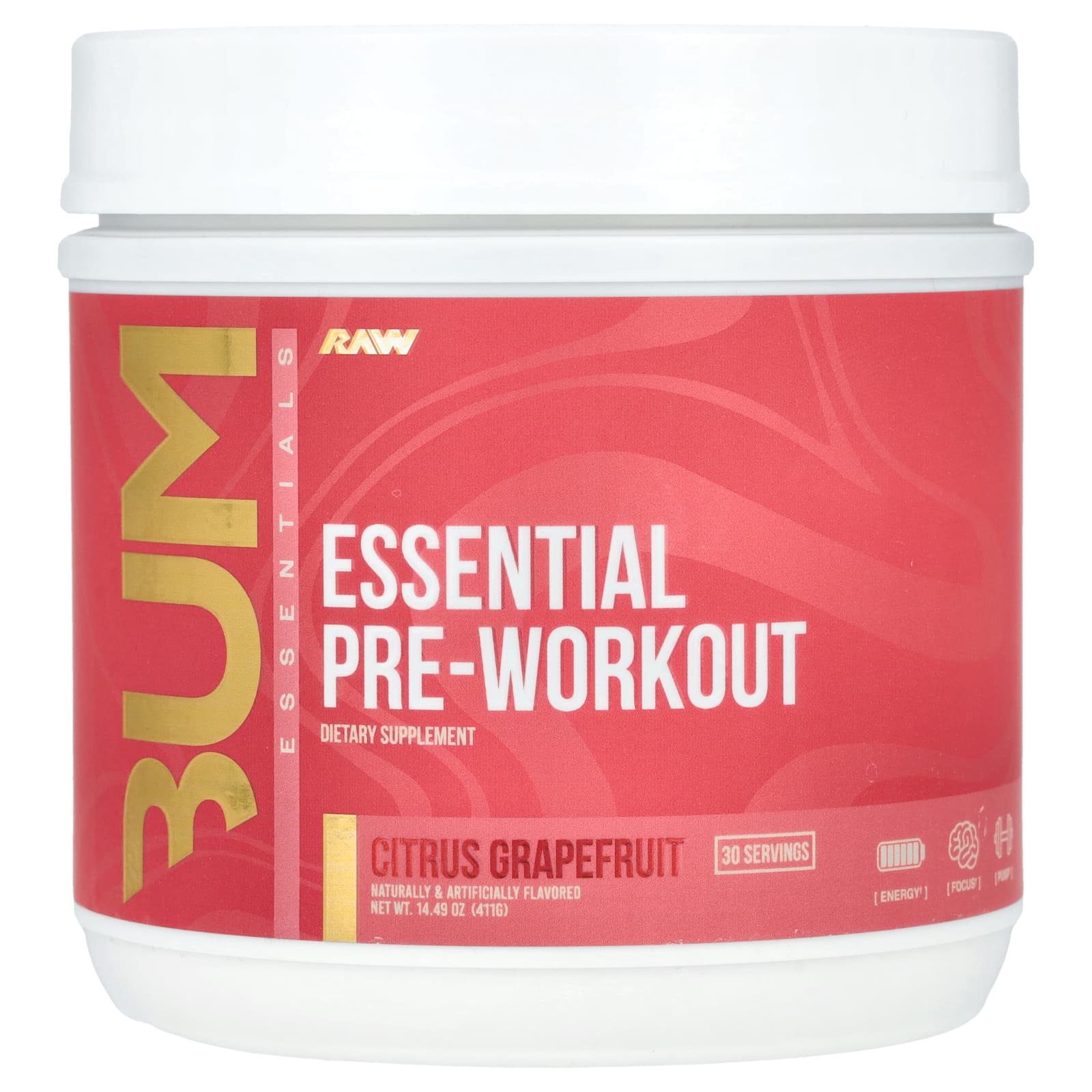 Raw Nutrition, Bum Essentials, Essential Pre-Workout, Citrus Grapefruit ...