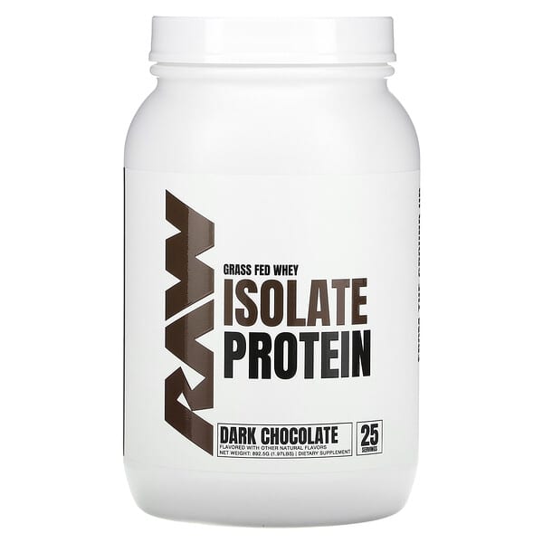 Raw Nutrition, Grass Fed Whey Isolate Protein, Dark Chocolate, 1.97 lb ...
