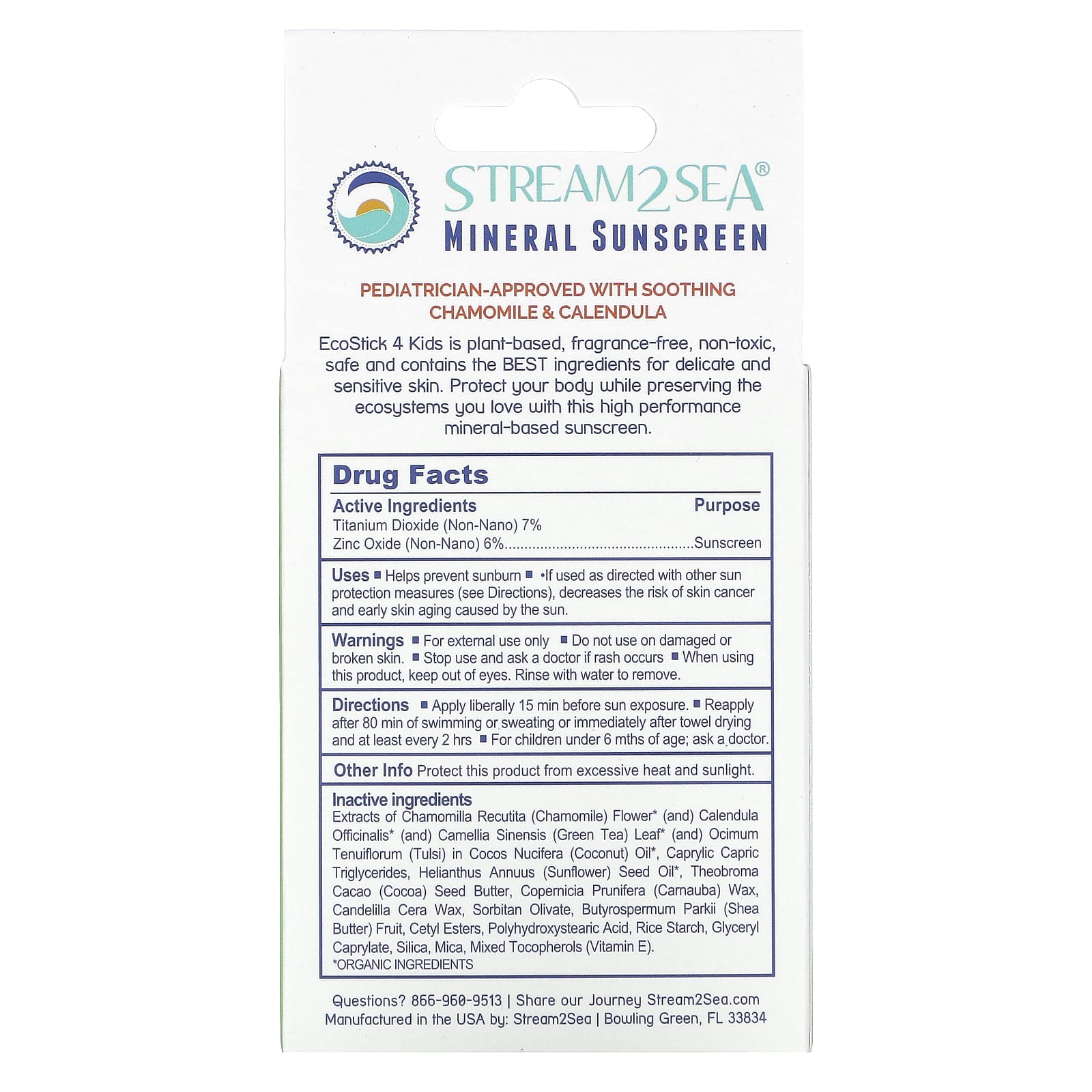 Stream2Sea, EcoStick Sunscreen 4 Kids, SPF 35+, Fragrance Free, 0.5 oz ...