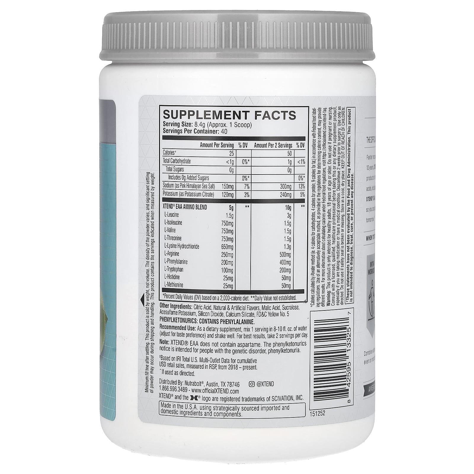 Xtend‏, EAA, לימון ליים, 336 גרם (11.9 אונקיות)