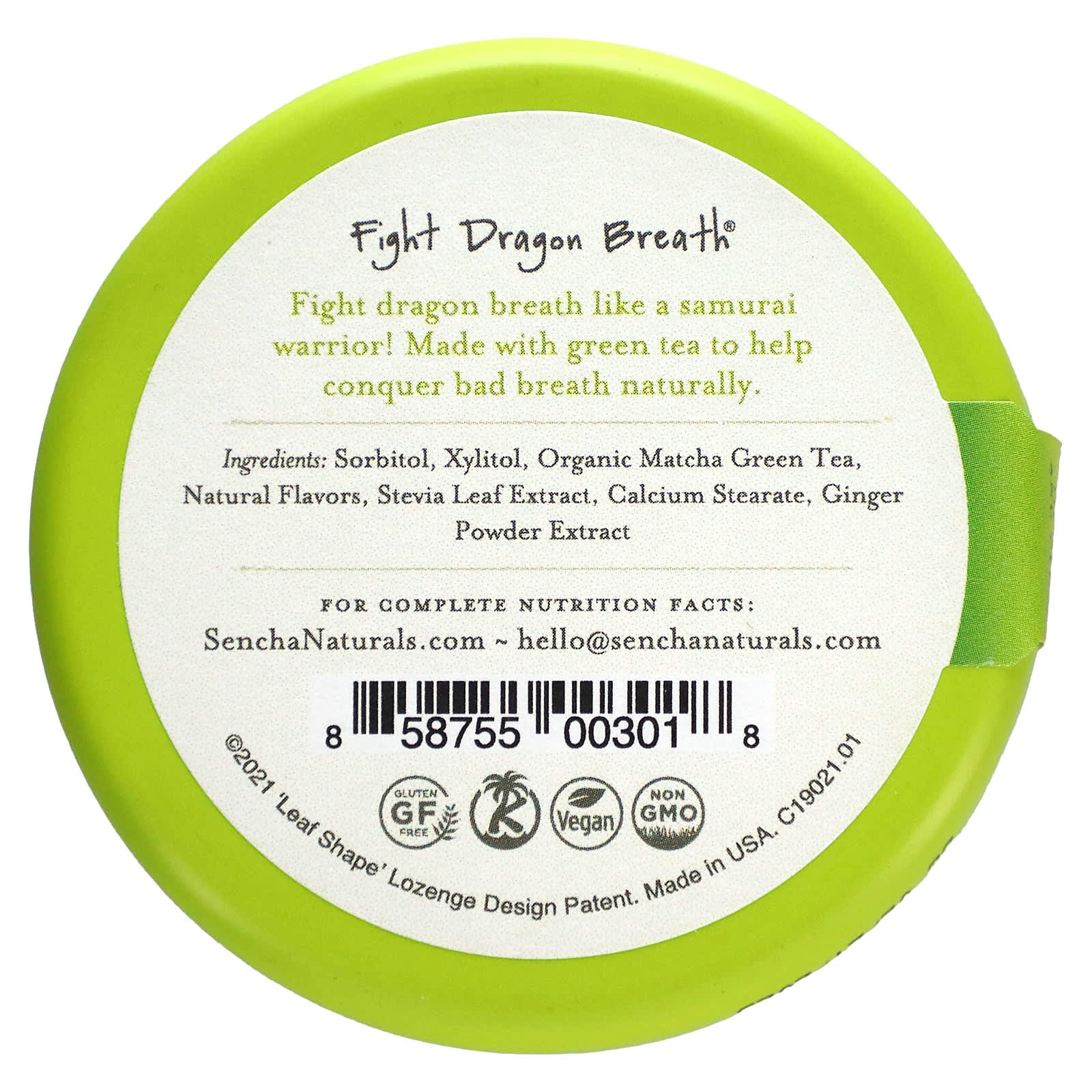 Sencha Naturals, Green Tea Mints, Yuzu Ginger, 1.2 oz (35 g)