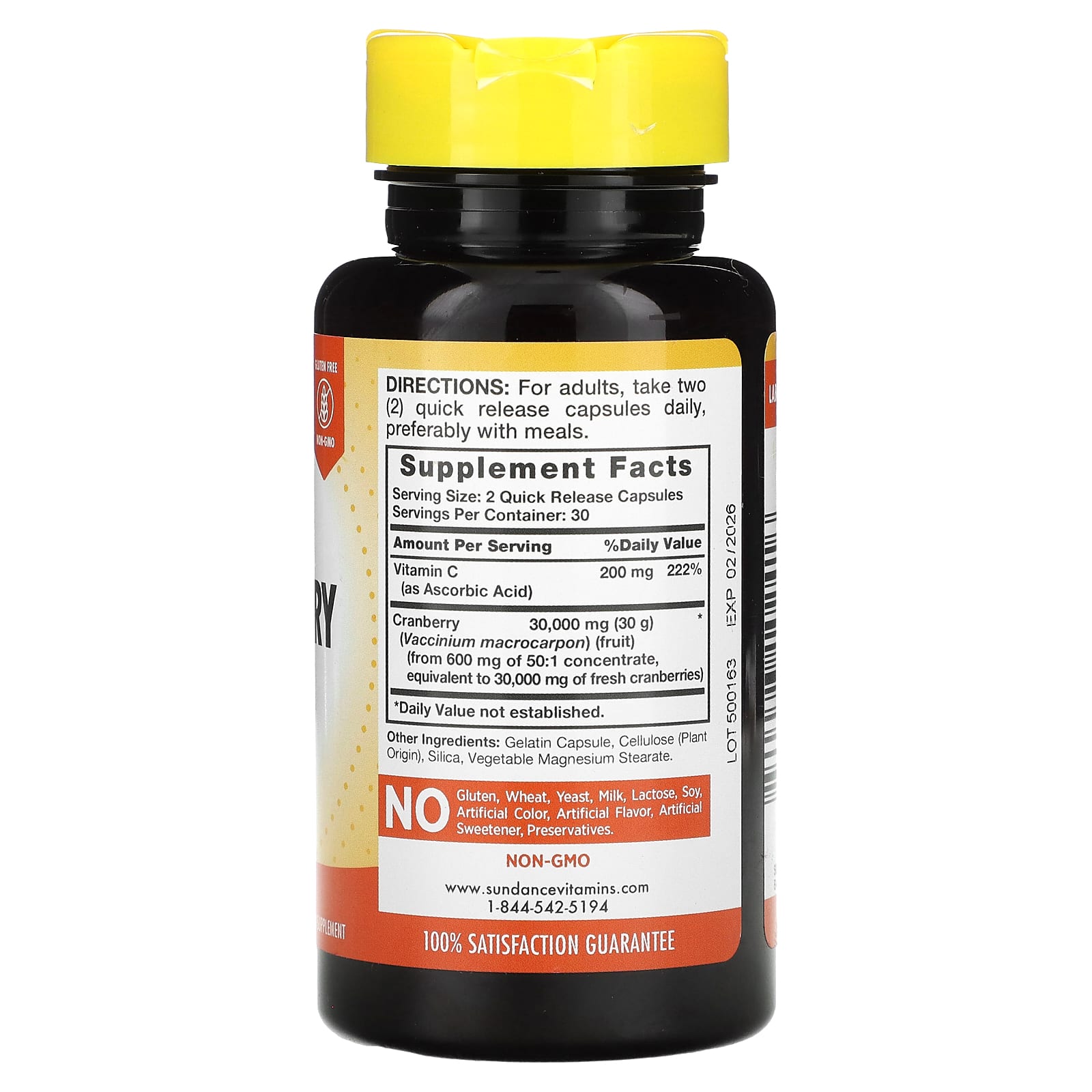 Sundance Vitamins, Triple Strength Cranberry, 10,000 mg, 60 Quick ...