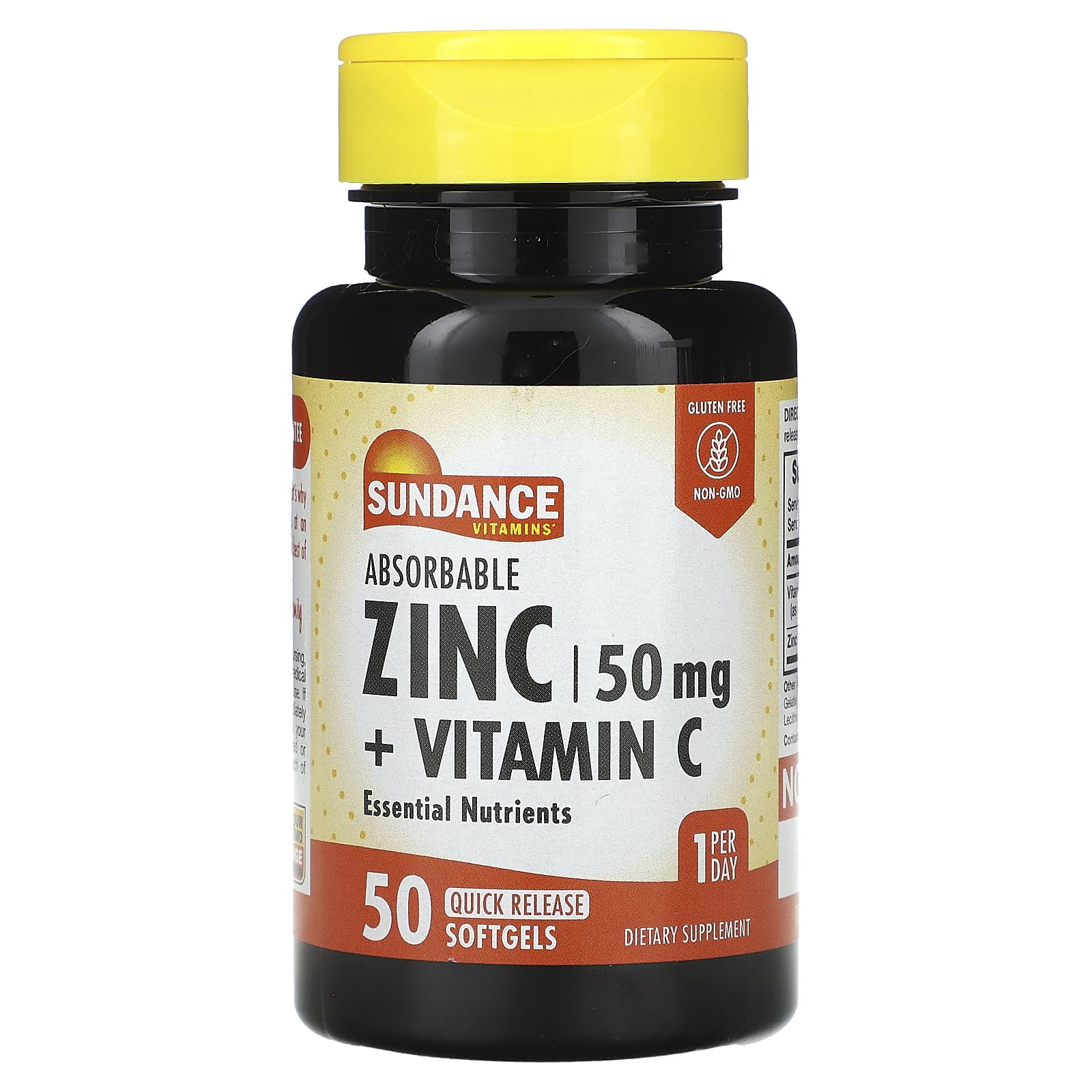 Sundance Vitamins, Absorbable Zinc + Vitamin C, 50 Quick Release Softgels