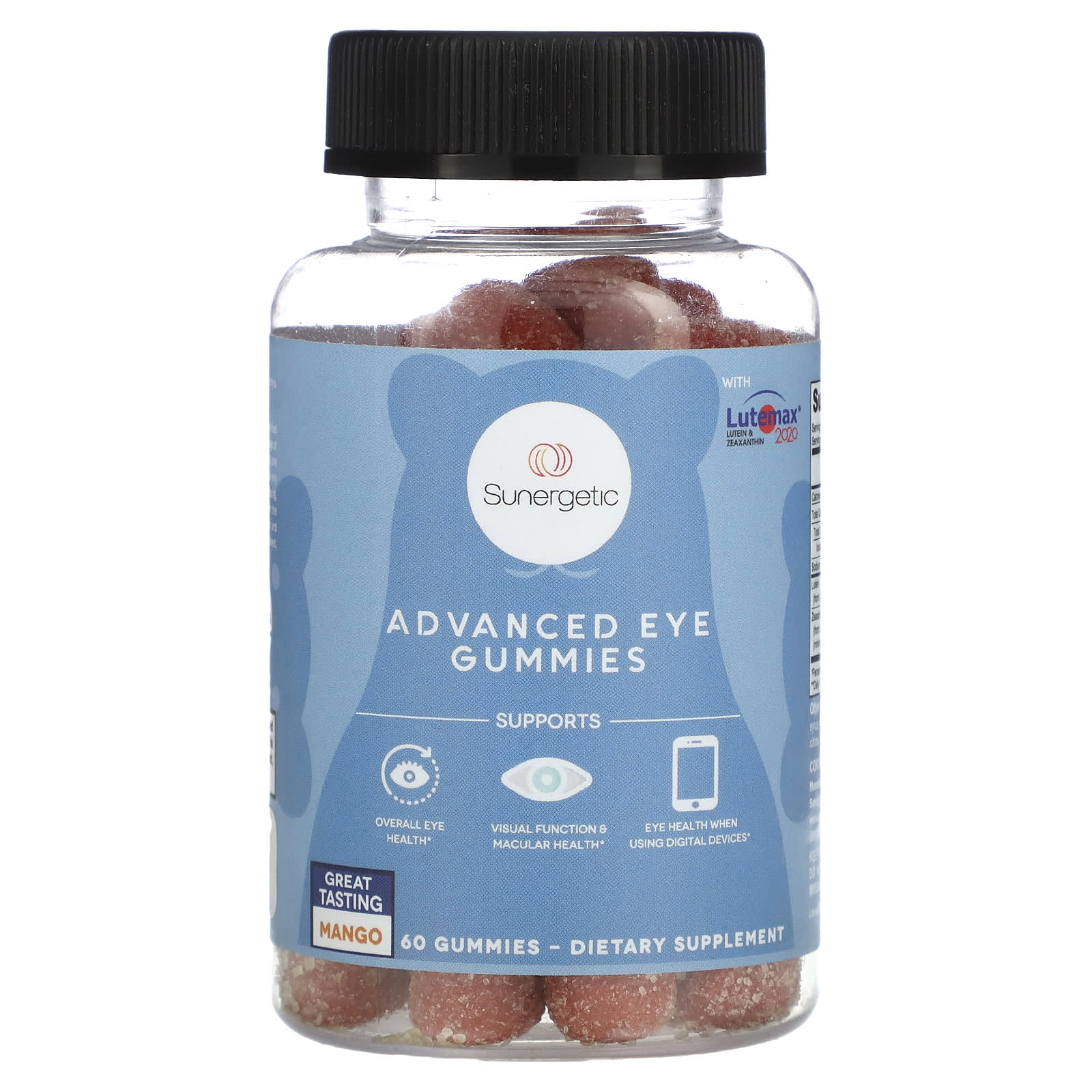 Sunergetic, Advanced Eye Gummies, Mango, 60 Gummies