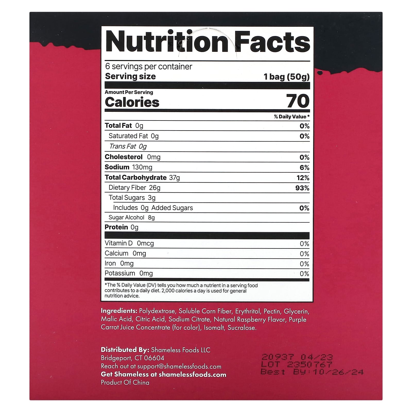 Shameless Snacks, Gummy Candy, Red Raspberry Sour Scouts, 6 Bags, 1.8 ...