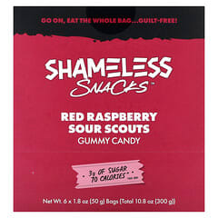 Shameless Snacks, Gummy Candy, Red Raspberry Sour Scouts, 6 Bags, 1.8 ...