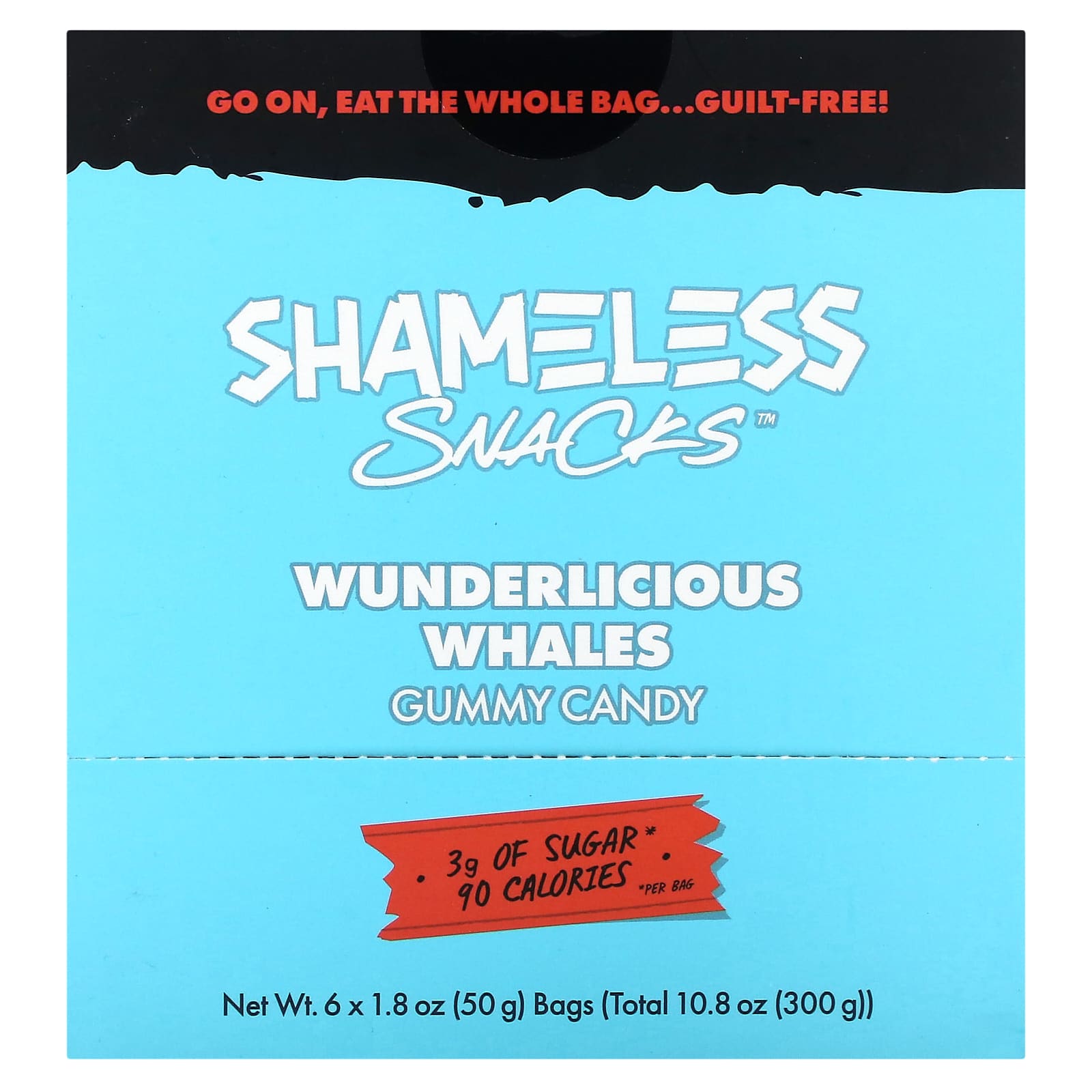 Shameless Snacks, Gummy Candy, Wunderlicious Whales, 6 Bags, 1.8 oz (50 ...