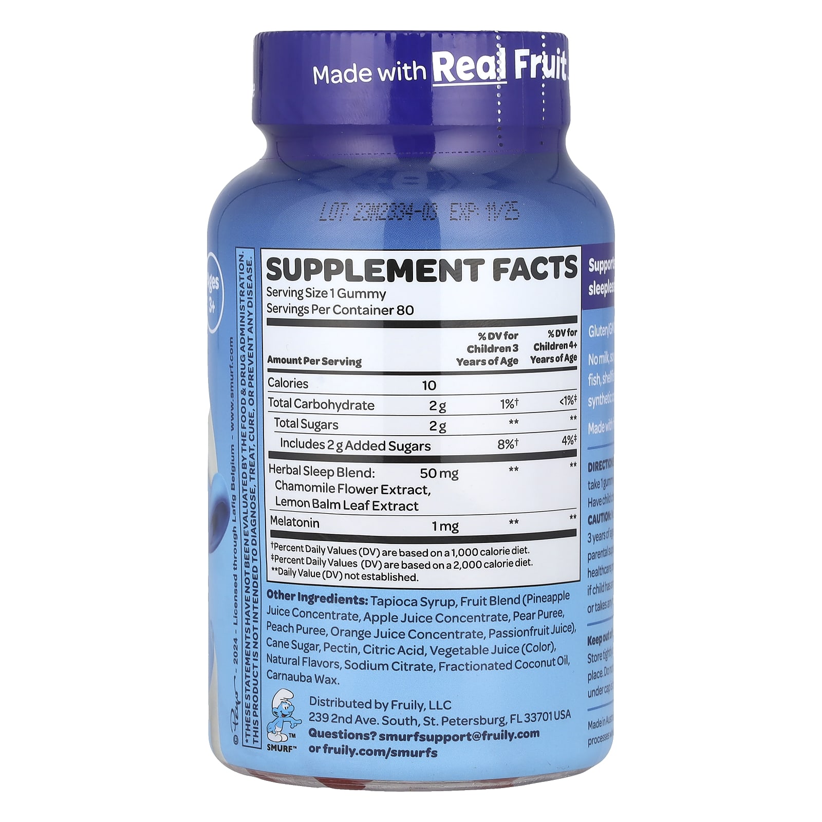 The Smurfs‏, Kids Gummy, Restful Sleep, Ages 3+, Smurf Berry , 100 Gummies