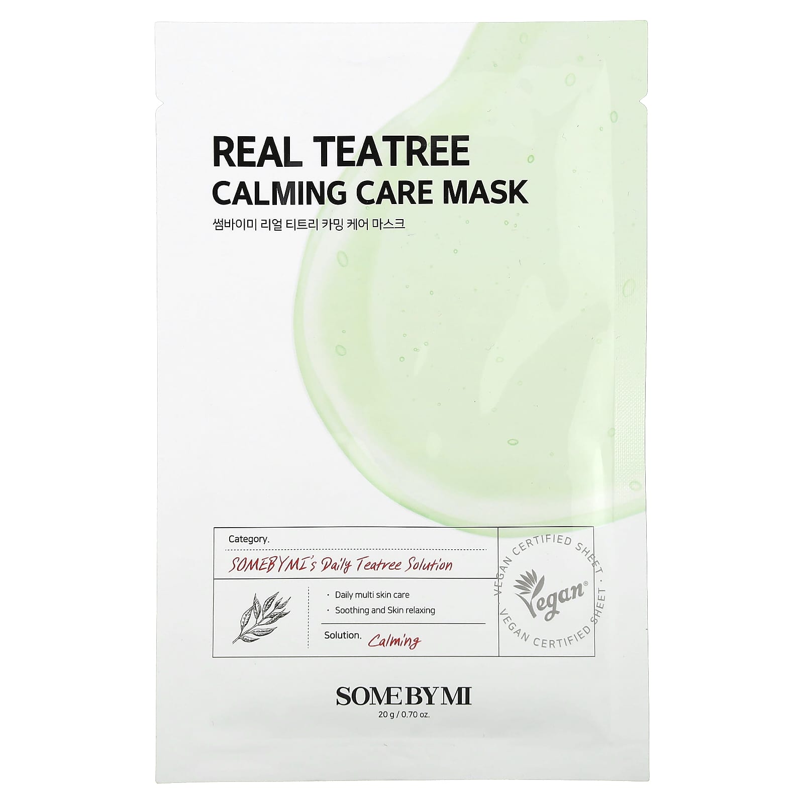SOME BY MI, Real Tea Tree, Calming Care Beauty Mask, 1 Sheet, 0.70 oz ...