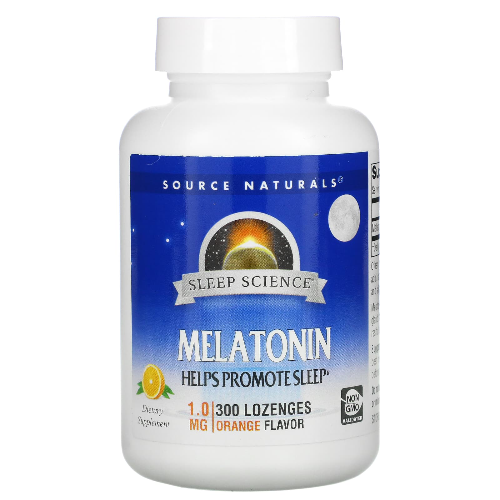 Source Naturals, Sleep Science, Melatonin, Orange, 1 mg, 300 Lozenges