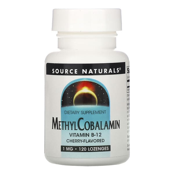 Source Naturals Methylcobalamin Vitamin B12 Cherry 1 Mg 120 Lozenges