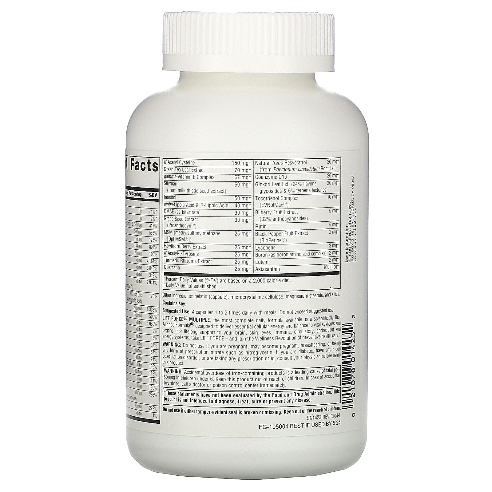 Source Naturals, Life Force Multiple, 180 Capsules