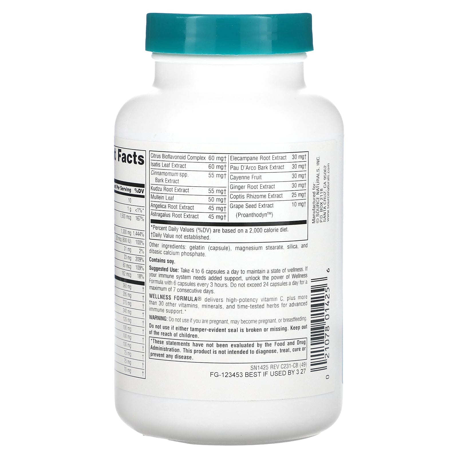 Source Naturals, Wellness Formula, Advanced Immune Support , 120 Capsules