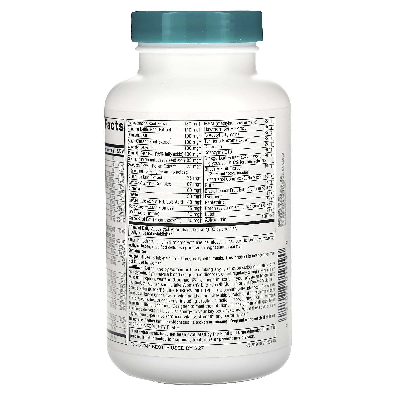 Source Naturals, Men's Life Force Multiple, 90 Tablets