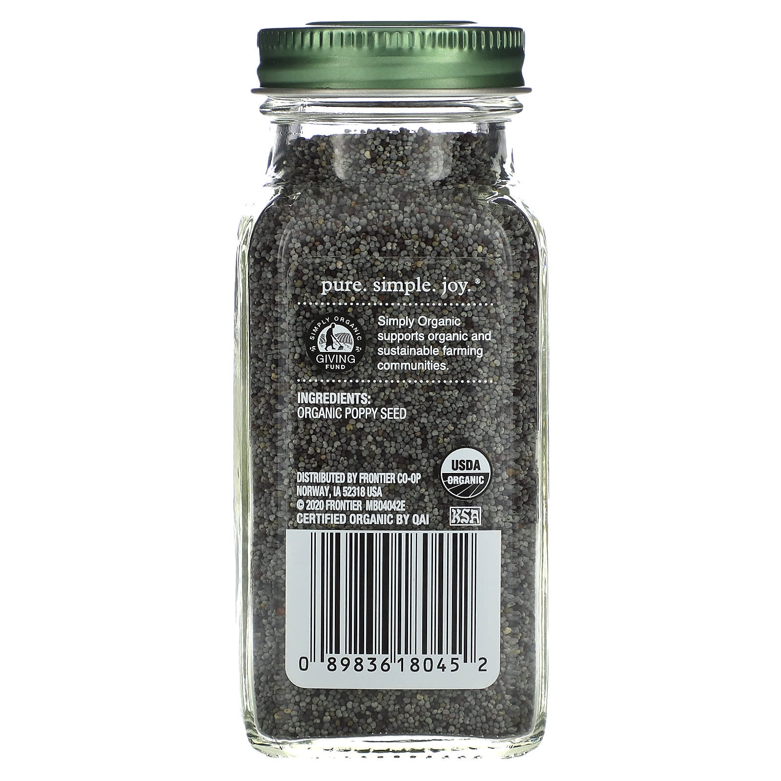 Simply Organic, Poppy Seed, 3.38 oz (96 g)
