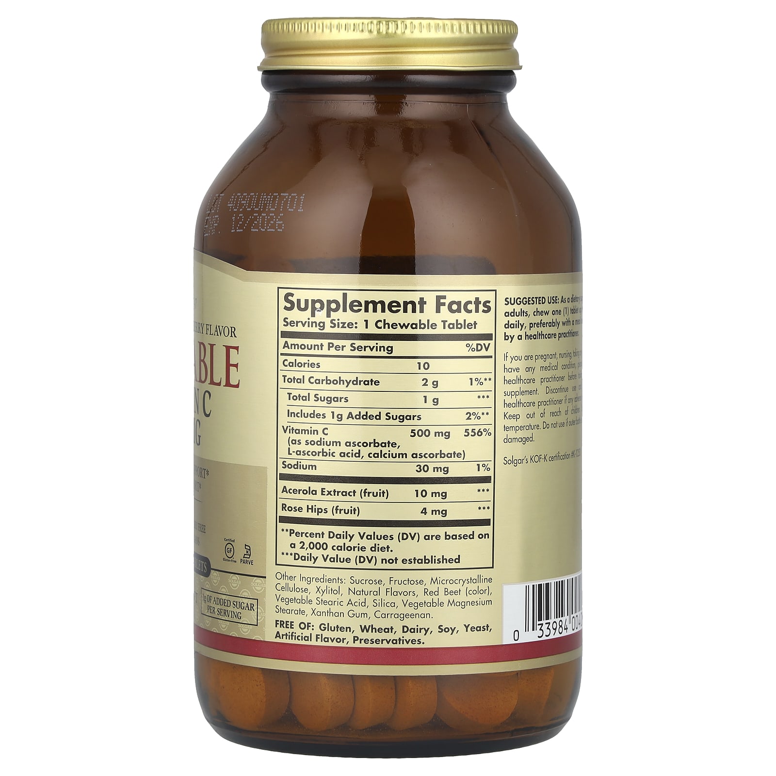 Solgar, Chewable Vitamin C, Natural Cran-Raspberry, 500 mg, 90 Chewable ...