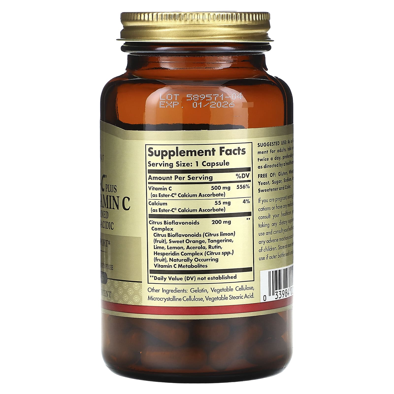 Solgar, Ester-C Plus, Vitamin C, 500 mg, 90 Capsules