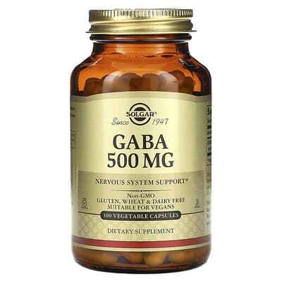 Solgar, GABA, 500mg, 베지 캡슐 100정