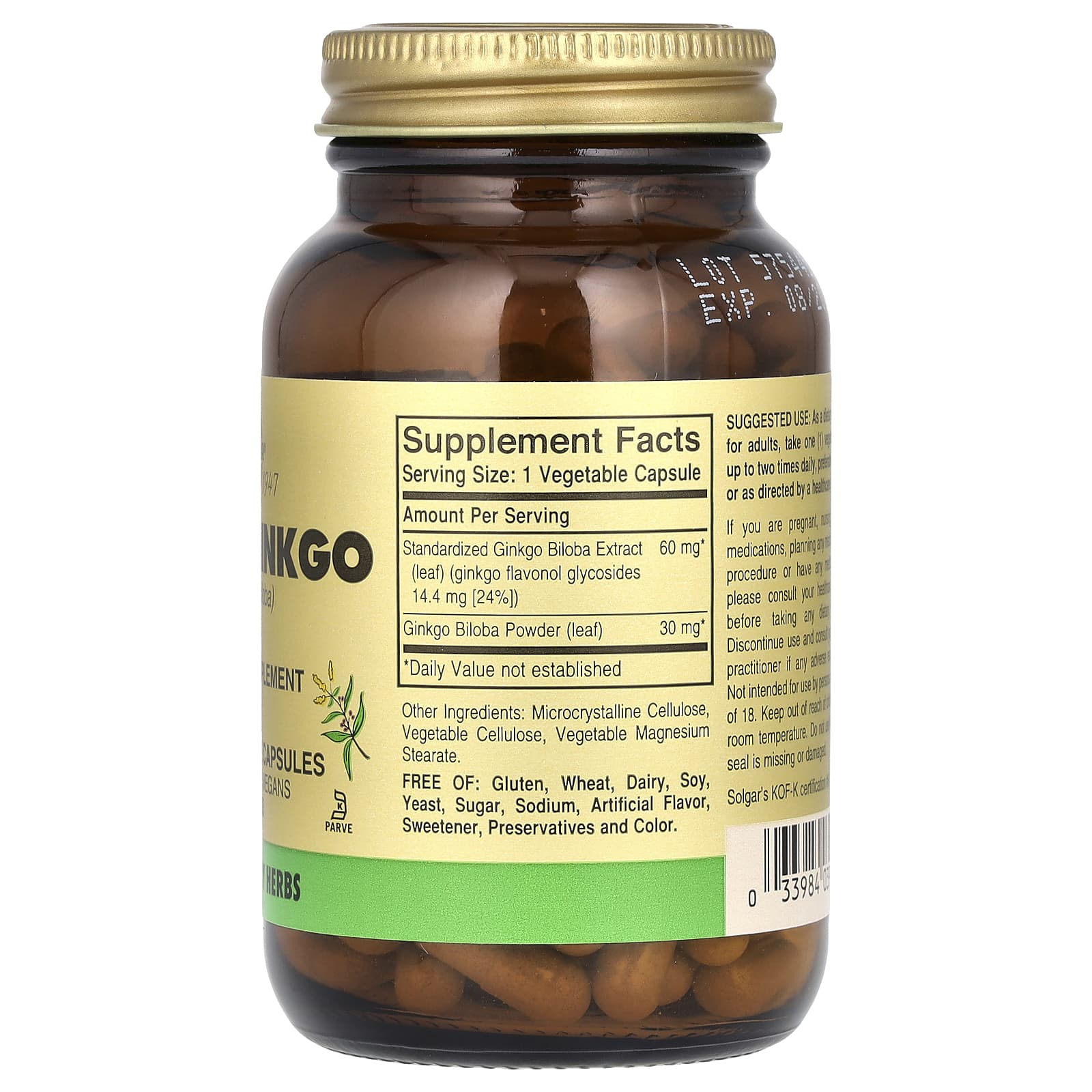 Solgar, Super Ginkgo, 120 Vegetable Capsules