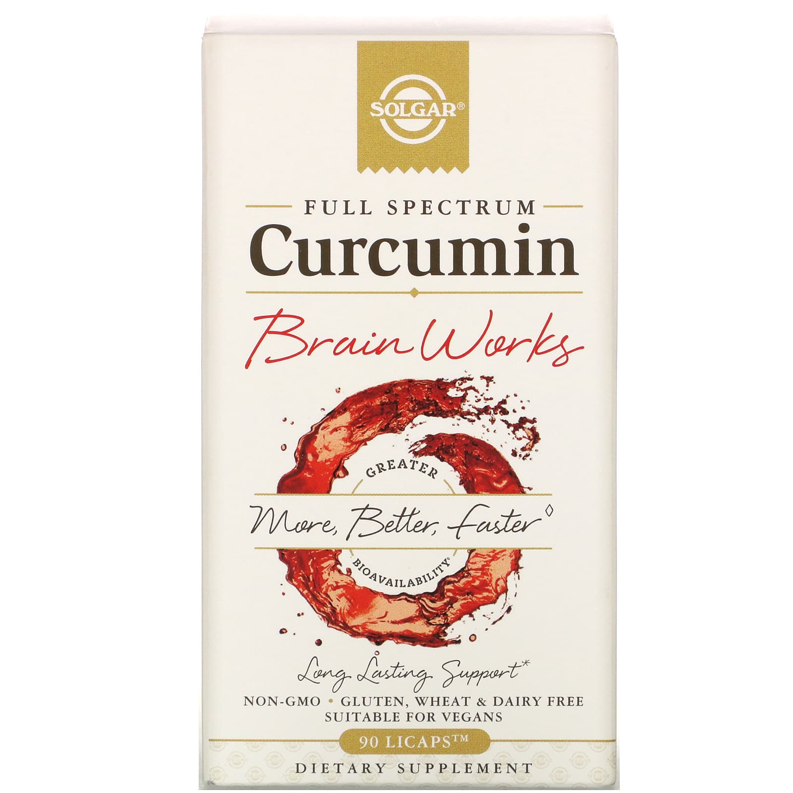 Solgar, Full Spectrum Curcumin, Brain Works, 90 Licaps