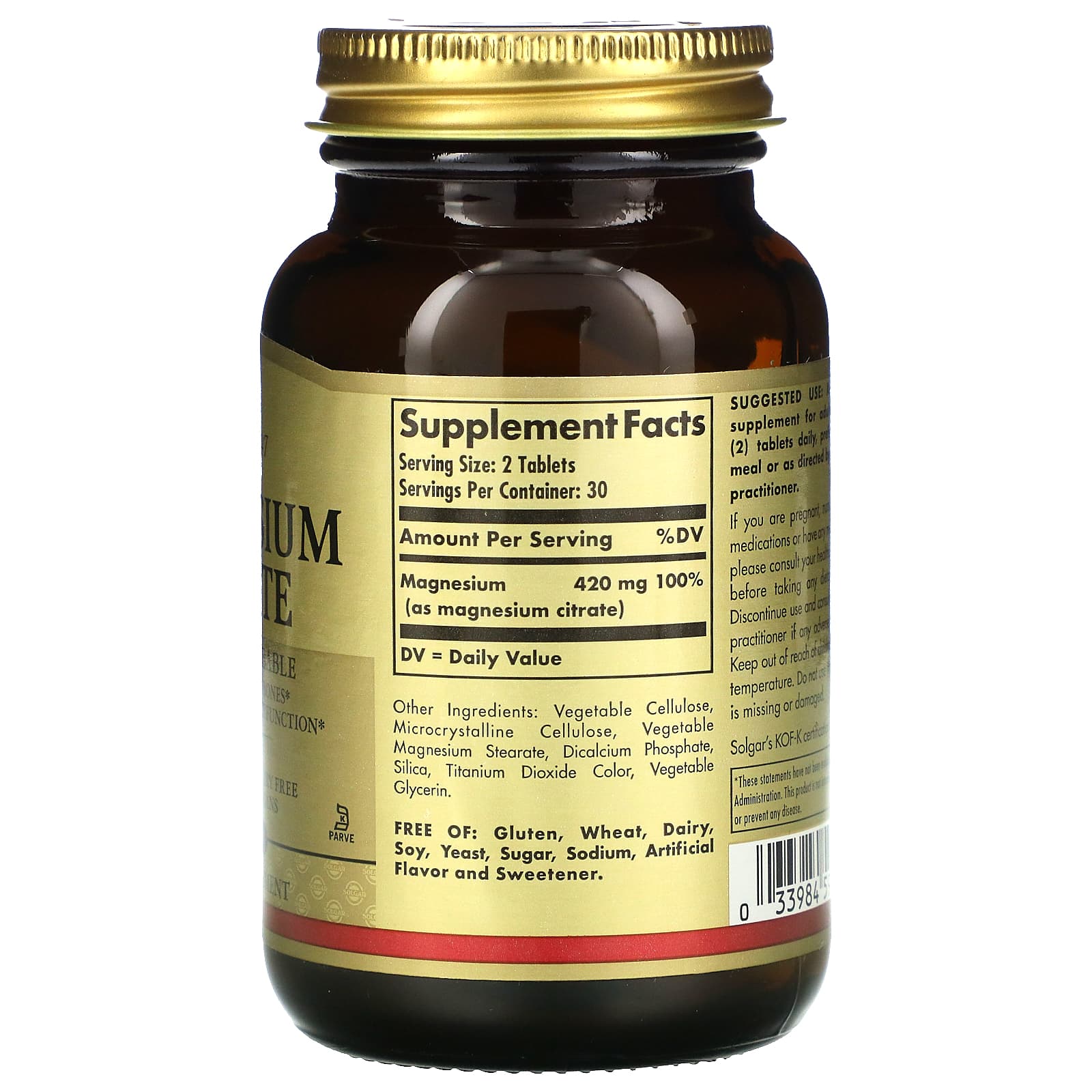 Solgar, Magnesium Citrate, 60 Tablets