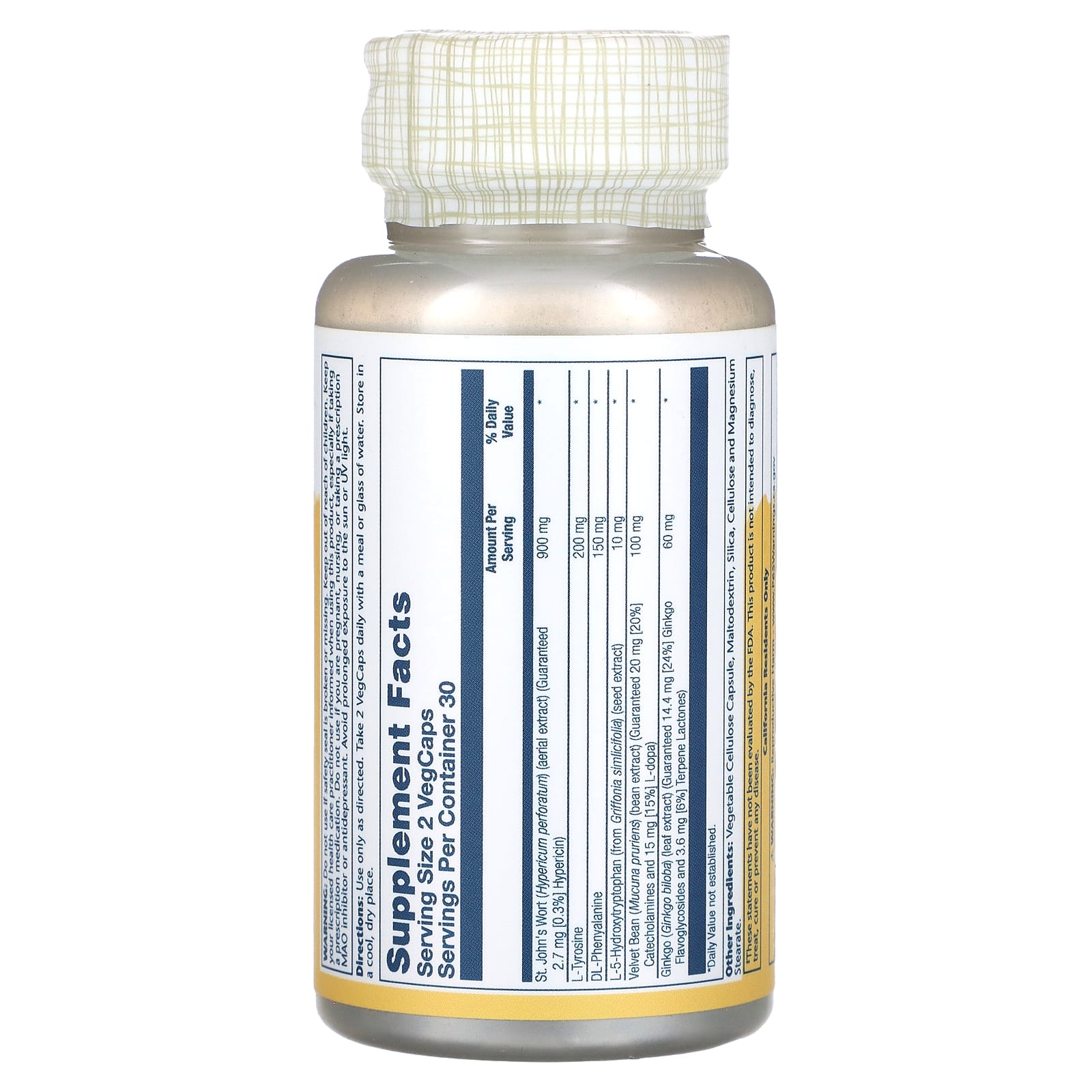 Solaray, St. John's Wort, Mood Formula, 60 VegCaps