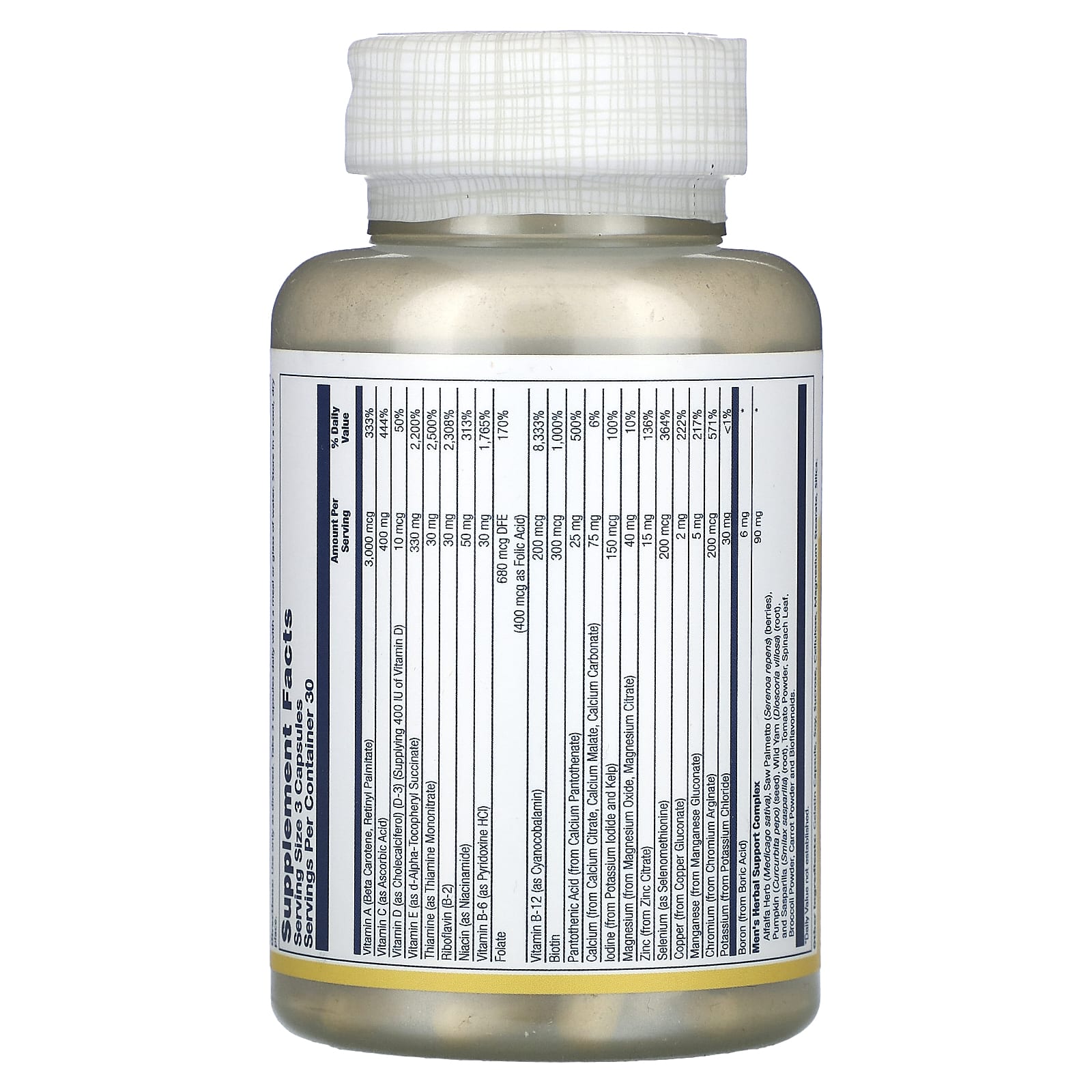 Solaray, Men's Golden Multivitamin, 90 Capsules
