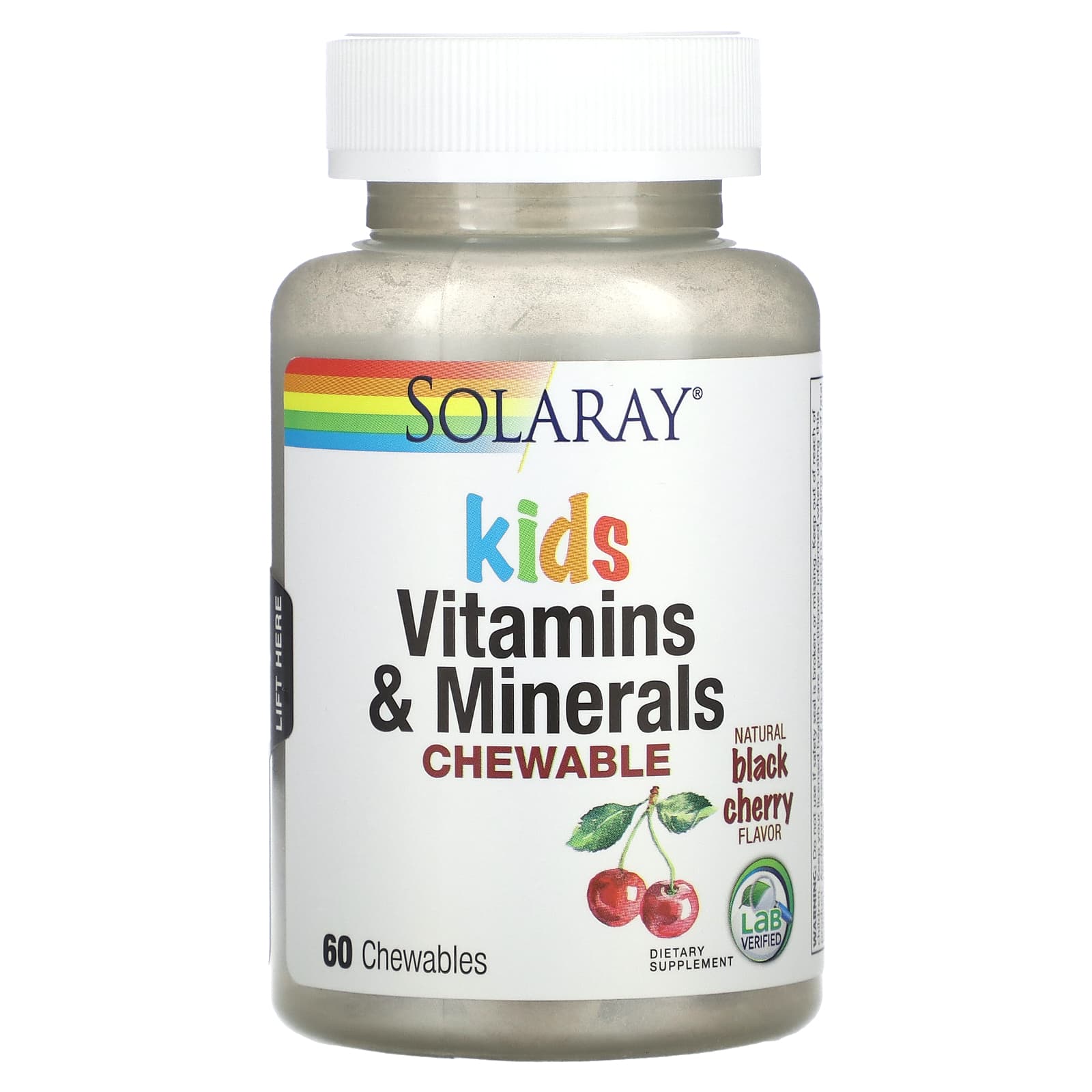 Solaray, Kids Vitamins & Minerals Chewable, Natural Black Cherry, 60 ...