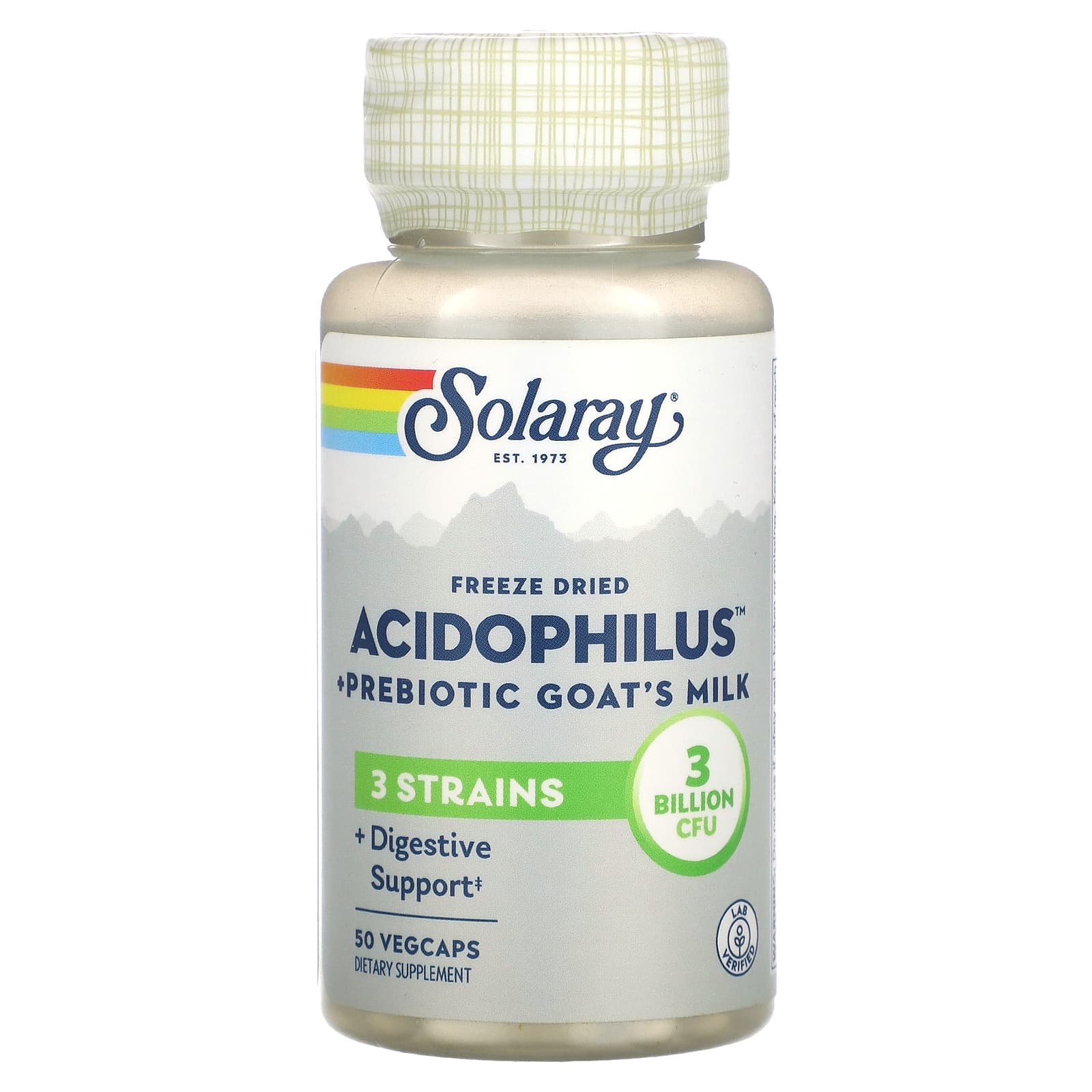 Solaray, Freeze Dried Acidophilus + Prebiotic Goat's Milk, 3 Billion ...