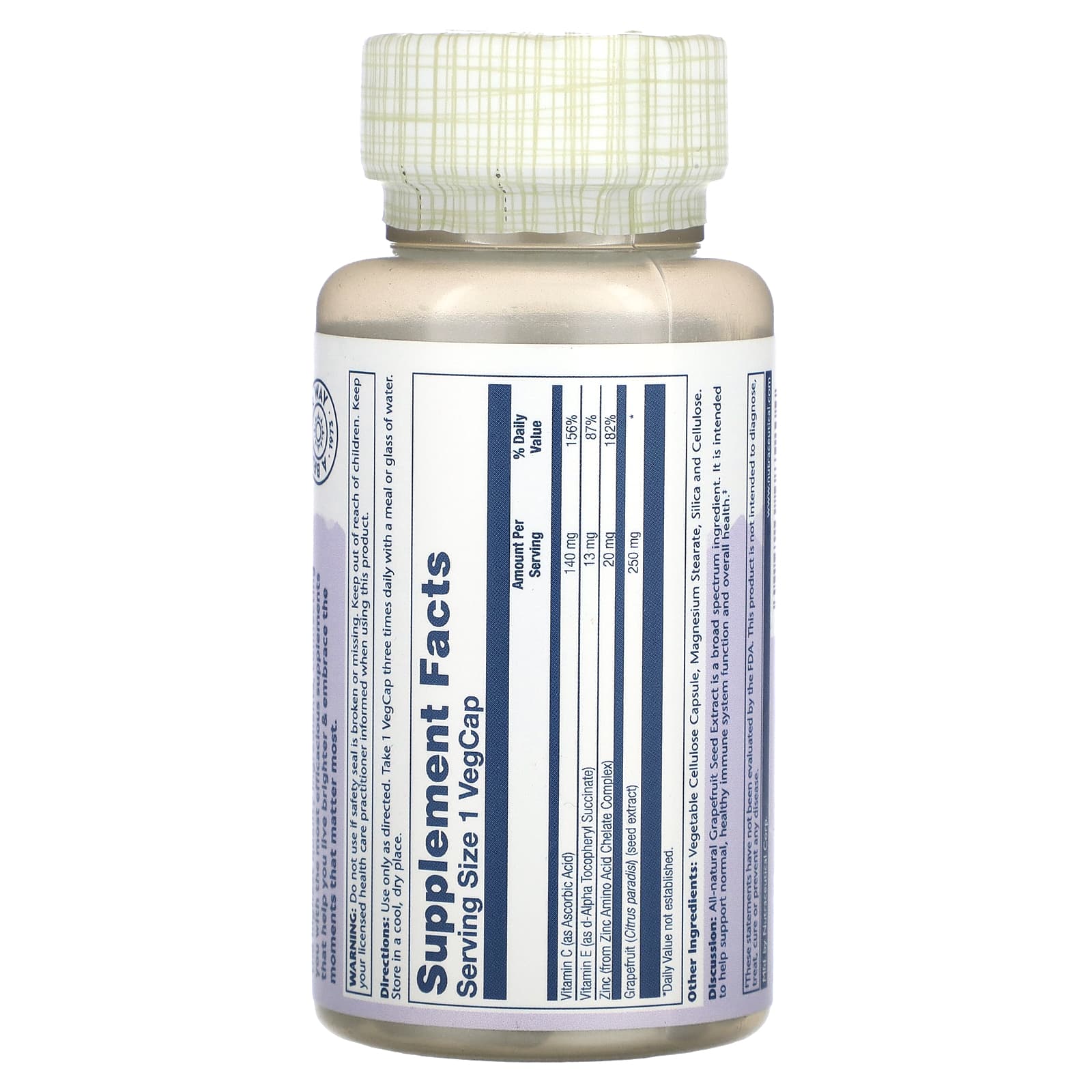 Solaray, Grapefruit Seed Extract, 250 mg, 60 VegCaps