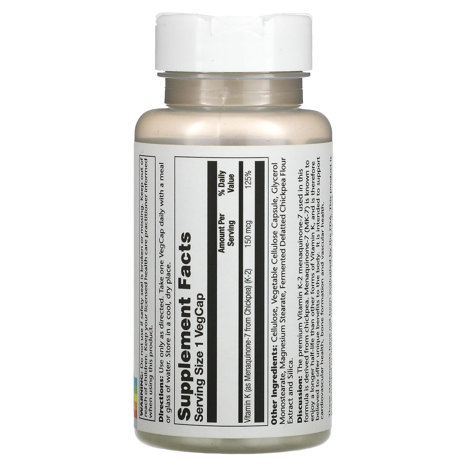 Solaray, Triple Strength Vitamin K-2 Menaquinone-7, 150 mcg, 30 VegCaps