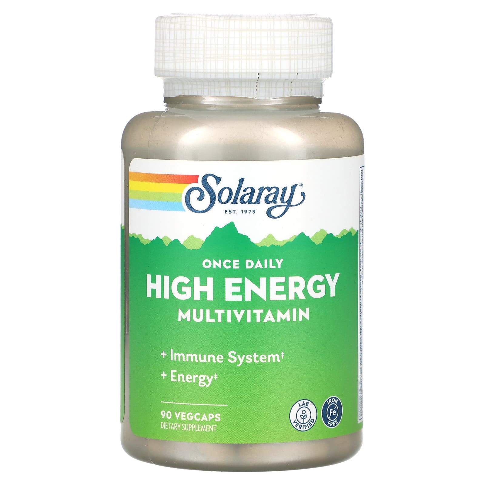 Solaray, Once Daily, High Energy Multivitamin, Iron Free, 90 VegCaps