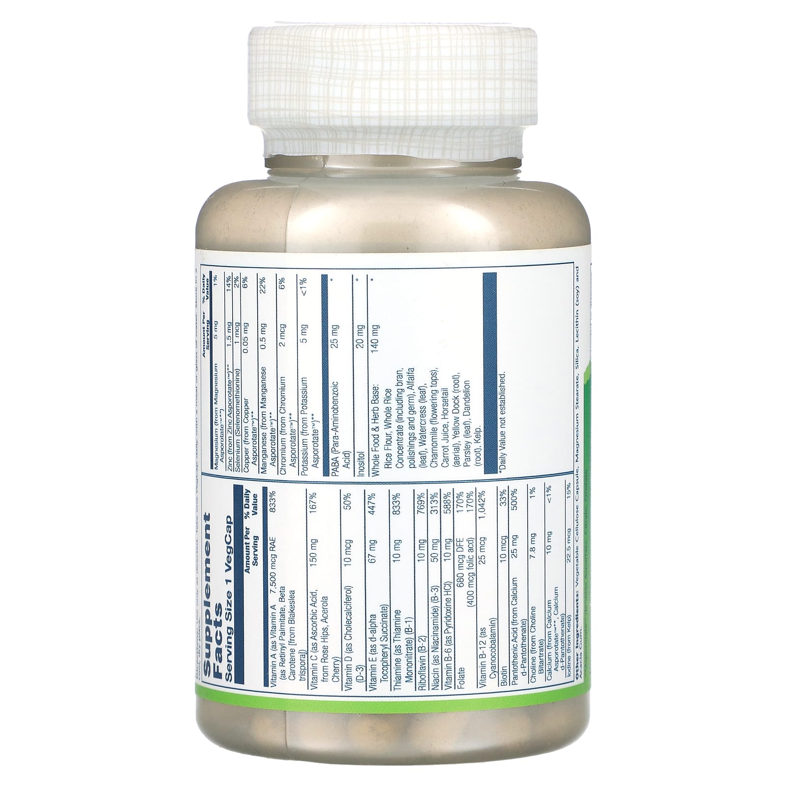 Solaray, Once Daily, High Energy Multivitamin, Iron Free, 90 VegCaps