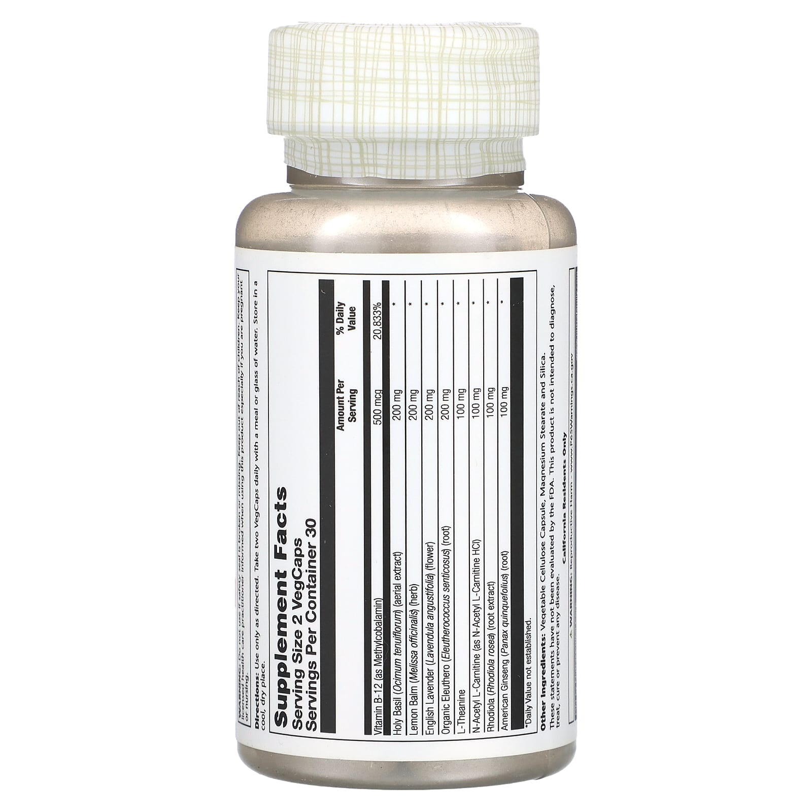 Solaray, Total Calm Advanced, 60 VegCaps