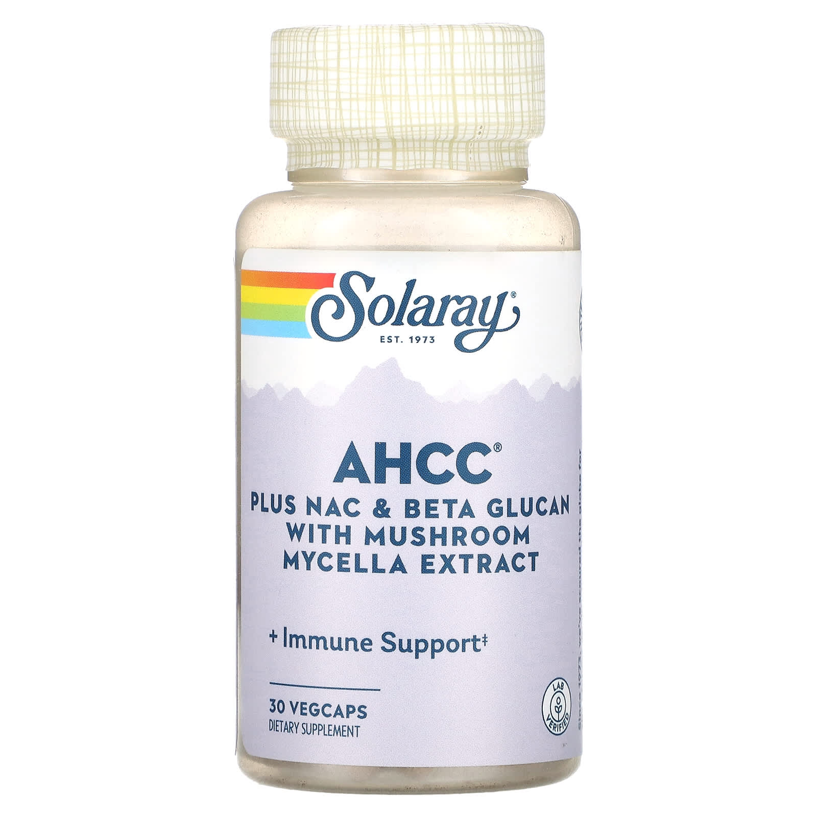 Solaray, AHCC Plus NAC & Beta Glucan With Mushroom Mycelia Extract, 30 ...