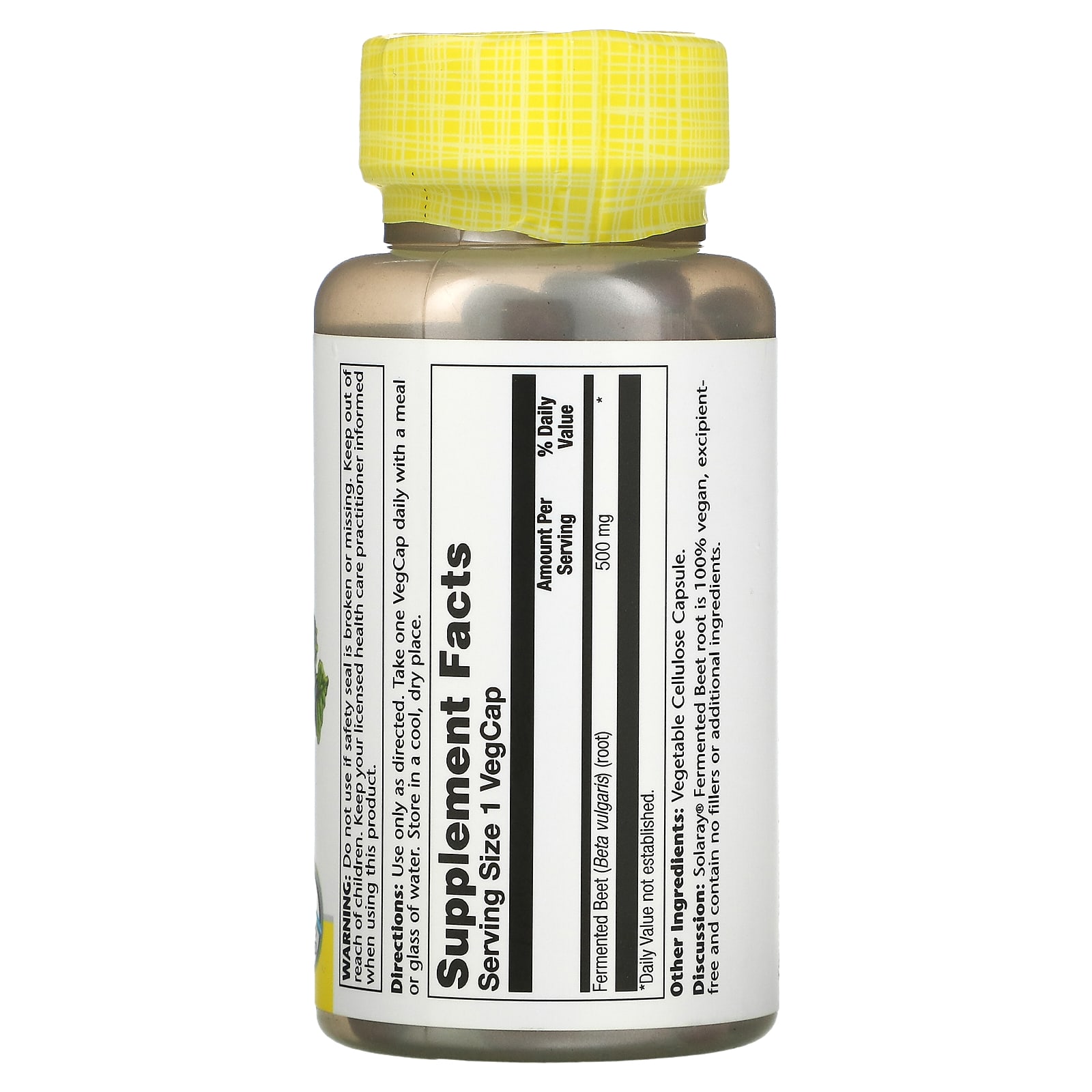 Solaray, Fermented Beet, 500 mg, 100 VegCaps