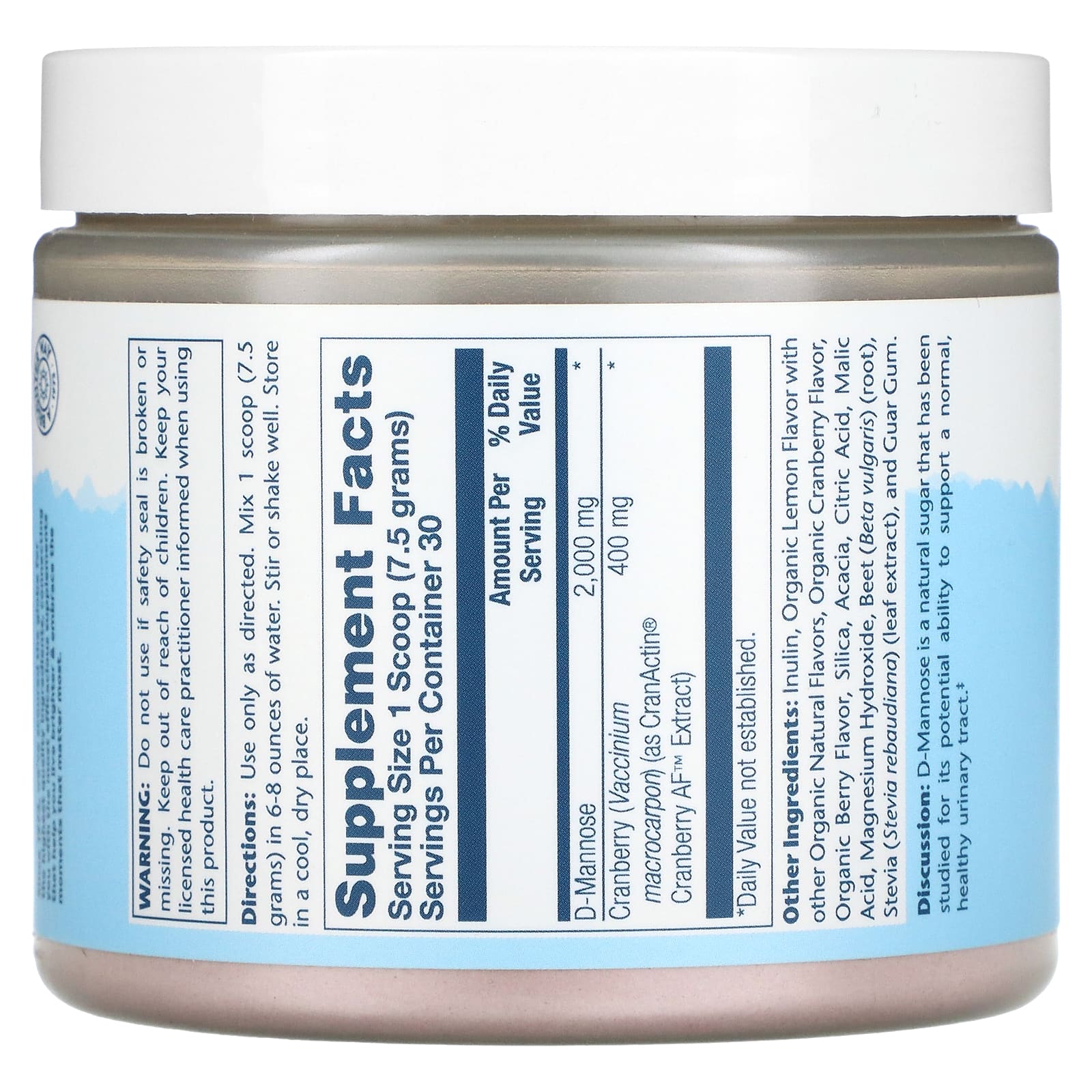 Solaray, d-만노스, CranActin 분말 함유, 226g(8oz)