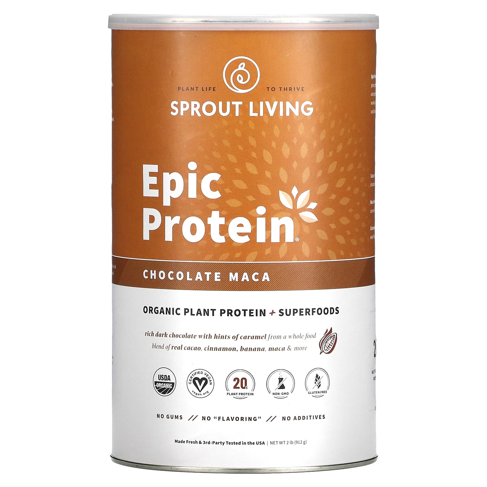 Sprout Living, Epic Protein, Organic Plant Protein + Superfoods ...